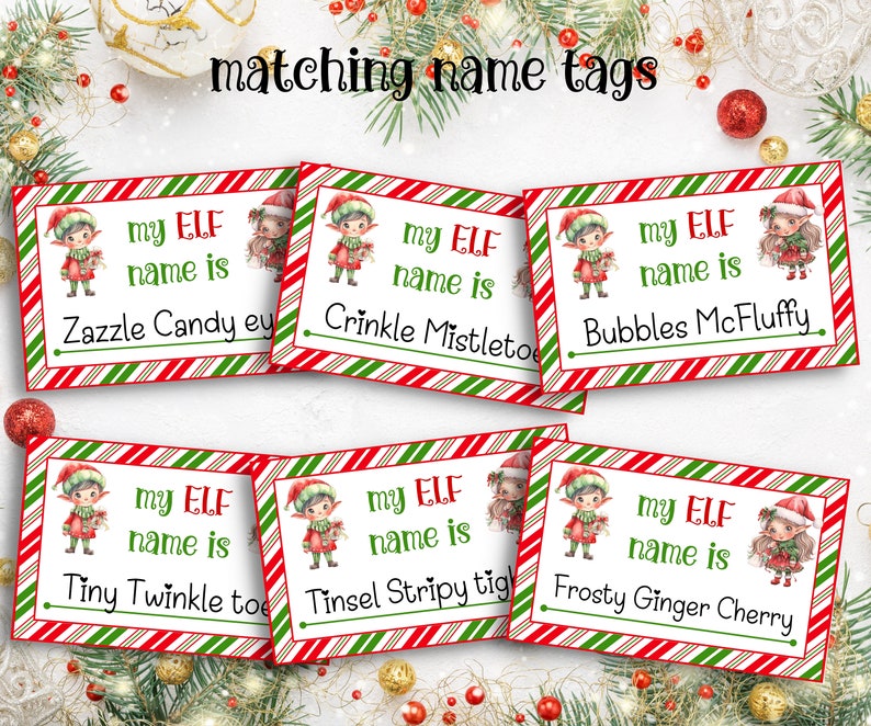 What's Your Elf Name, Elf Name Tag Game, Kids Christmas, Elf Name Board ...
