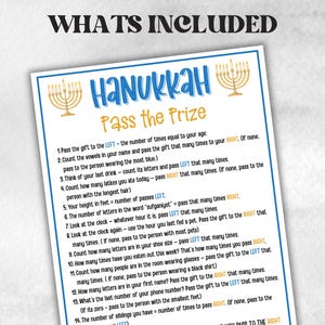 Hanukkah Pass the Prize, Custom Game for Holiday Parties, Fun Family ...