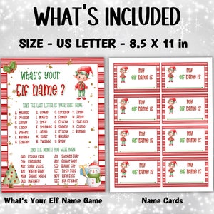Elf Name Tag Game, Kids Christmas, Elf Name Board Sign, Elf Name ...