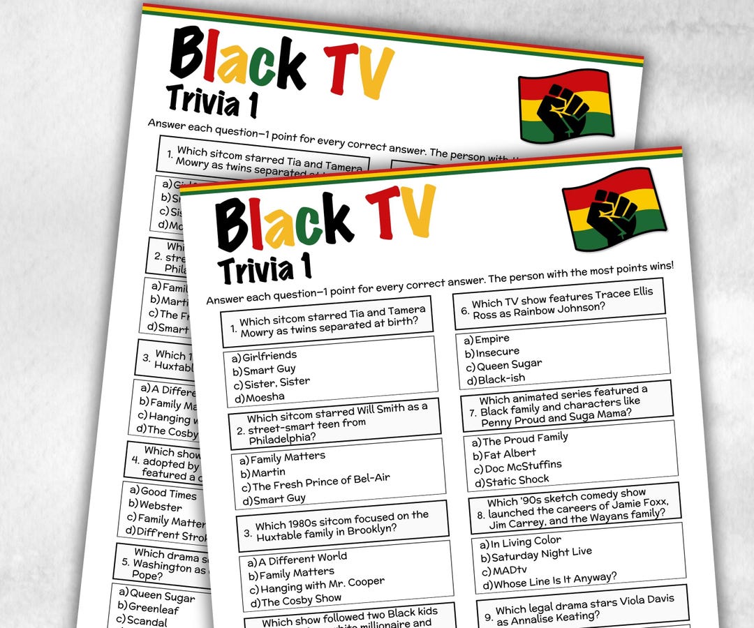 Black TV Trivia, Black History, Icebreaker Games, Adult Black Culture ...