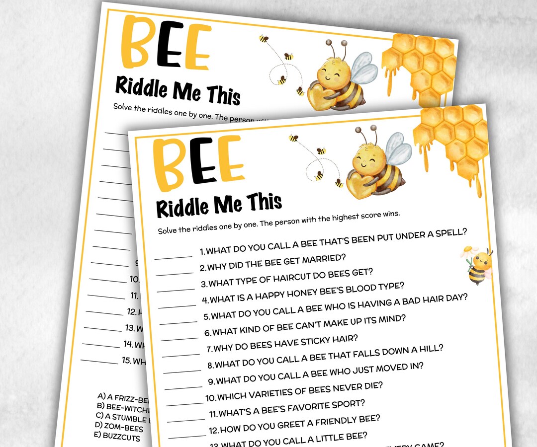 Bee Riddles Jokes, Summer Birthday, Honey Bee Game, Bee Trivia, Bee ...