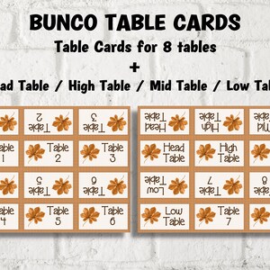 Fall Bunco Card I Thanksgiving Printable Bunco Cards I Bunco Score ...