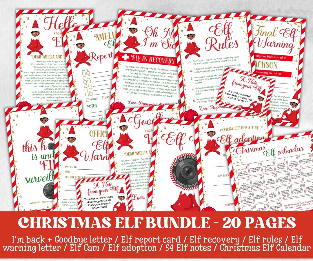 Printable Christmas Elf Bundle, Elf Arrival Letter, Elf Kit, Elf ...