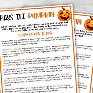 Halloween Pass the Prize Game, Left Right Game, Halloween Candy Game ...