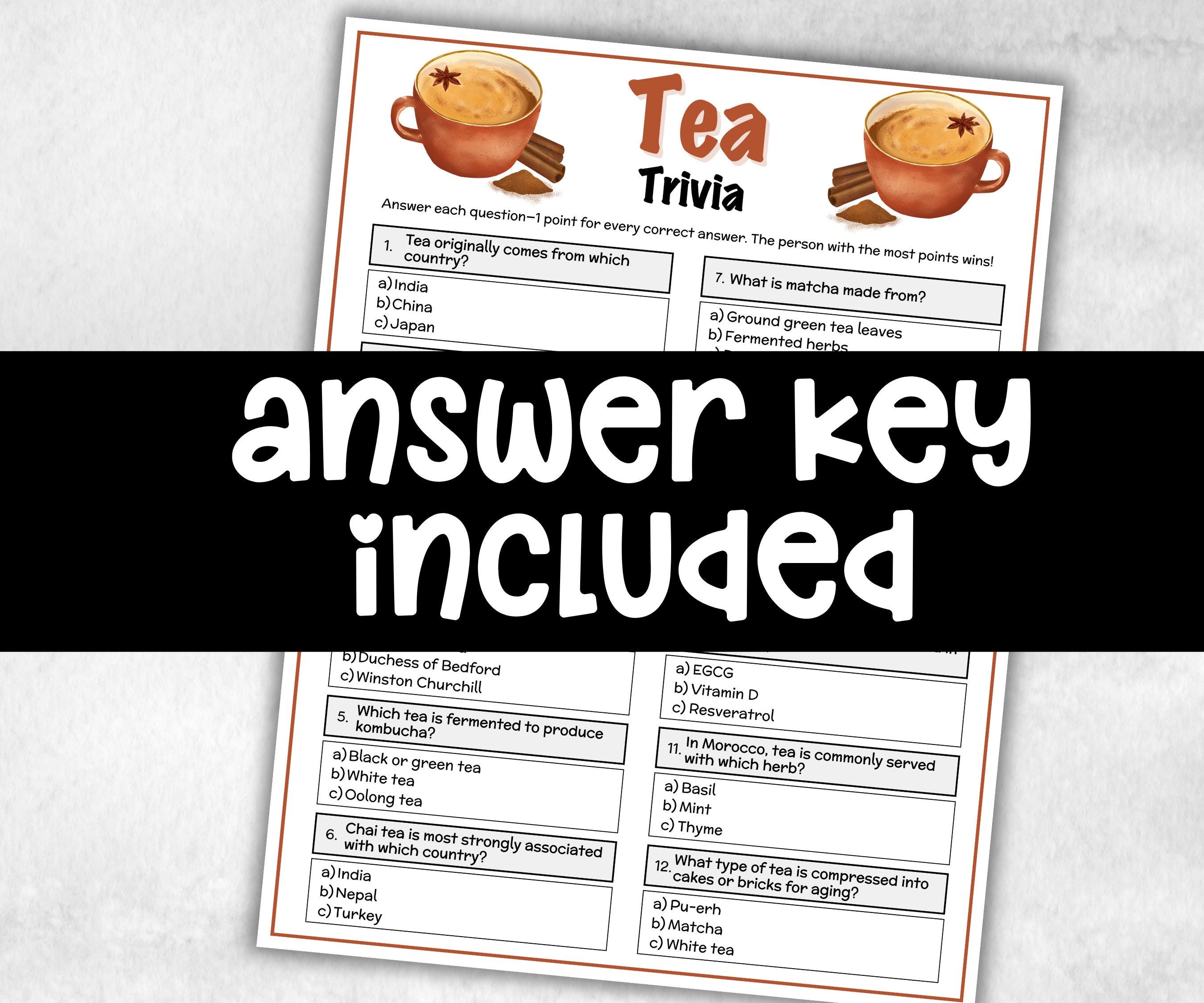 Tea Trivia, Tea Party Birthday Activities,afternoon Tea Party, Garden ...