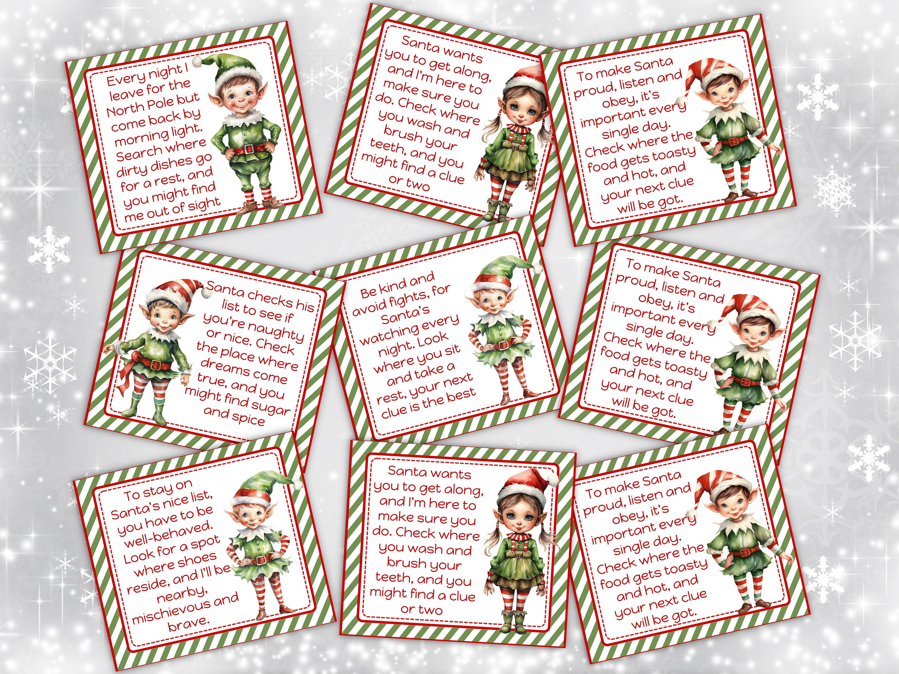 Elf Scavenger Hunt | Elf Props | Printable Elf Game | Christmas Elves ...