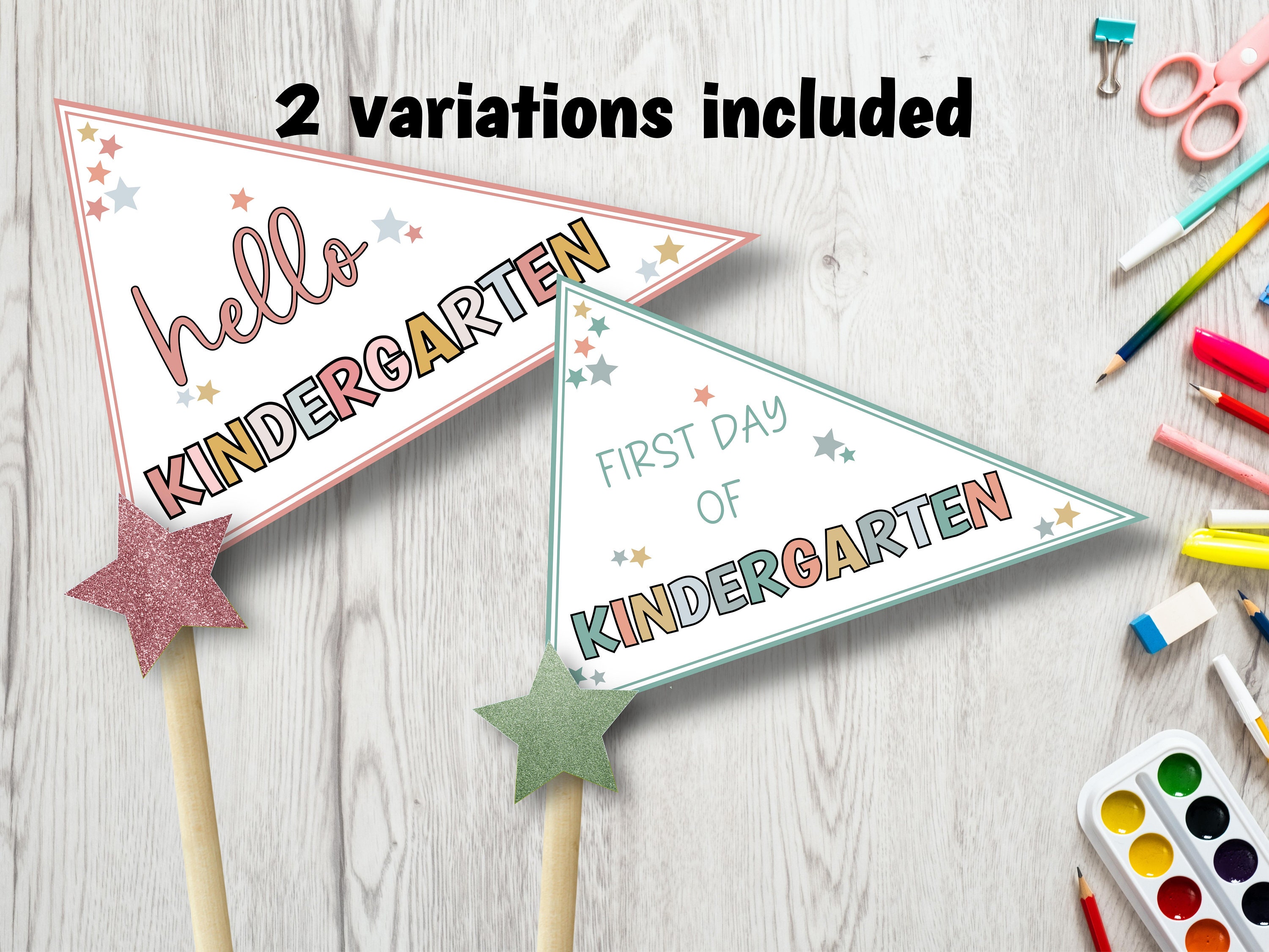 Kindergarten Pennant Flag First Day of School Pennant Flag - Etsy