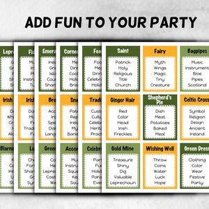 St. Patrick's Day Taboo Game, Fun Party Game, Office Icebreaker, Ladies ...