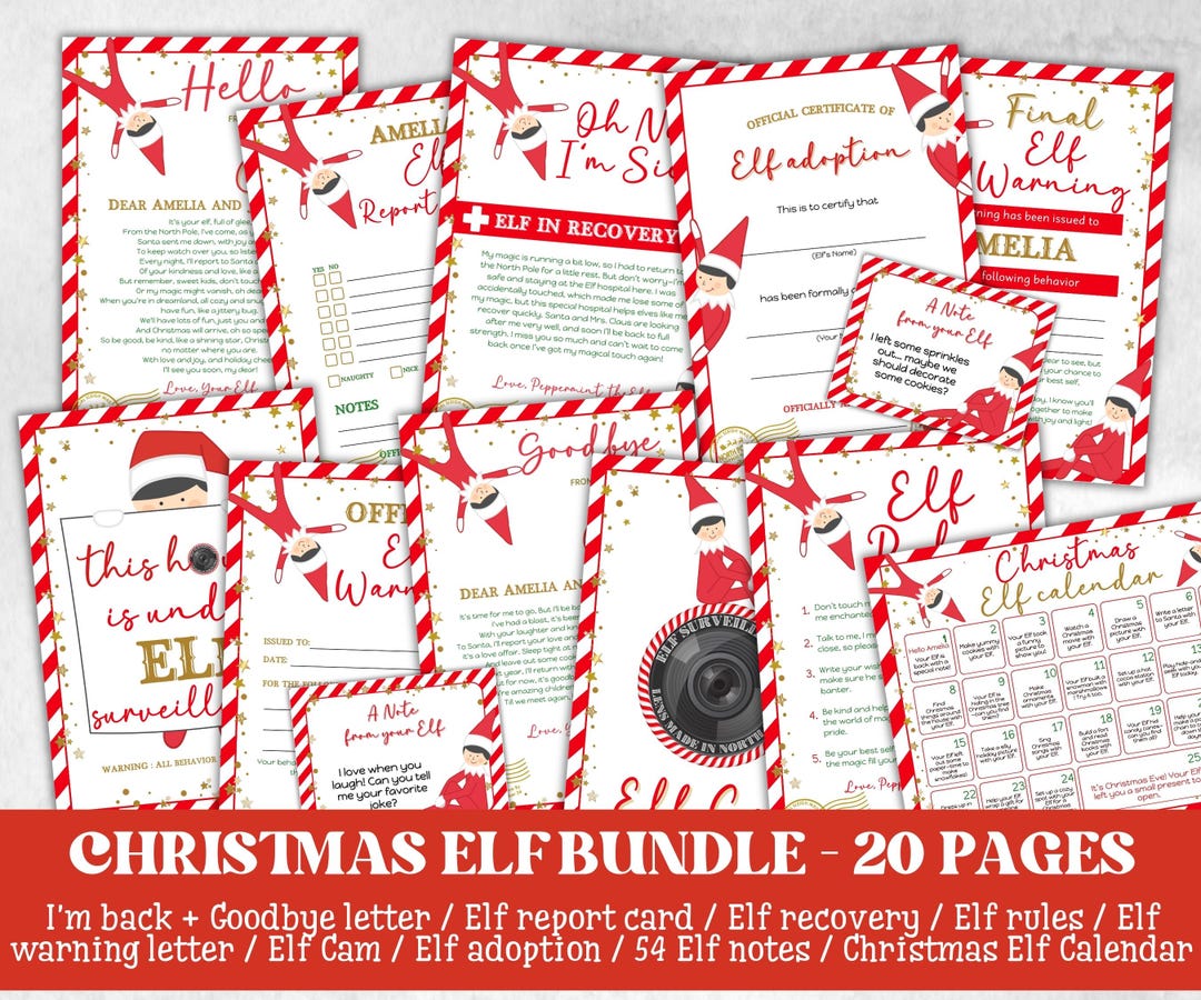 Christmas Elf Arrival Bundle, Elf Arrival Letter, Printable Elf Kit ...