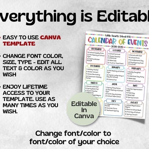 PTA PTO Event Planner, Monthly School Events Calendar Flyer, Pta PTO ...