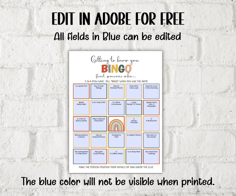 Find the Guest Human Bingo Editable I Family Reunion Game I Team ...