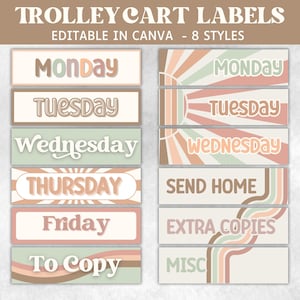 Neutral Classroom Organization Bundle, Flip Calendar, Desk Tags ...