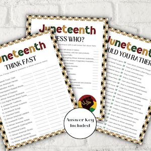 Juneteenth Games Bundle I Juneteenth Activities I African American ...