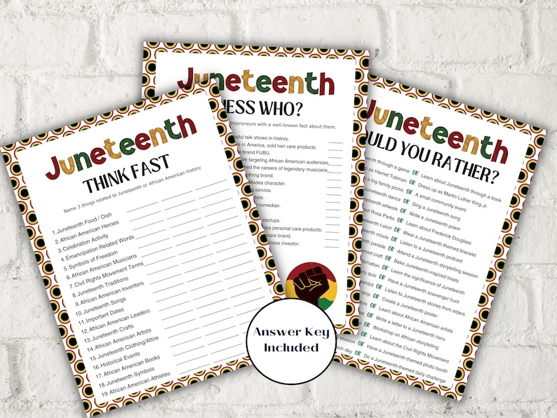 Juneteenth Games Bundle I Juneteenth Activities I African - Etsy