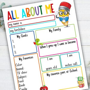 All About Me Survey, Get to Know Me, Student Info, Kindergarten Teacher ...