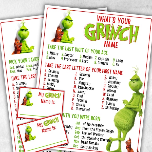 Grinch Gift Name Tags - 60+ Gift Ideas for 2025