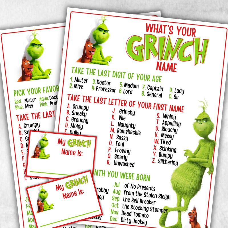 Grinch Gift Name Tags - 60+ Gift Ideas for 2025