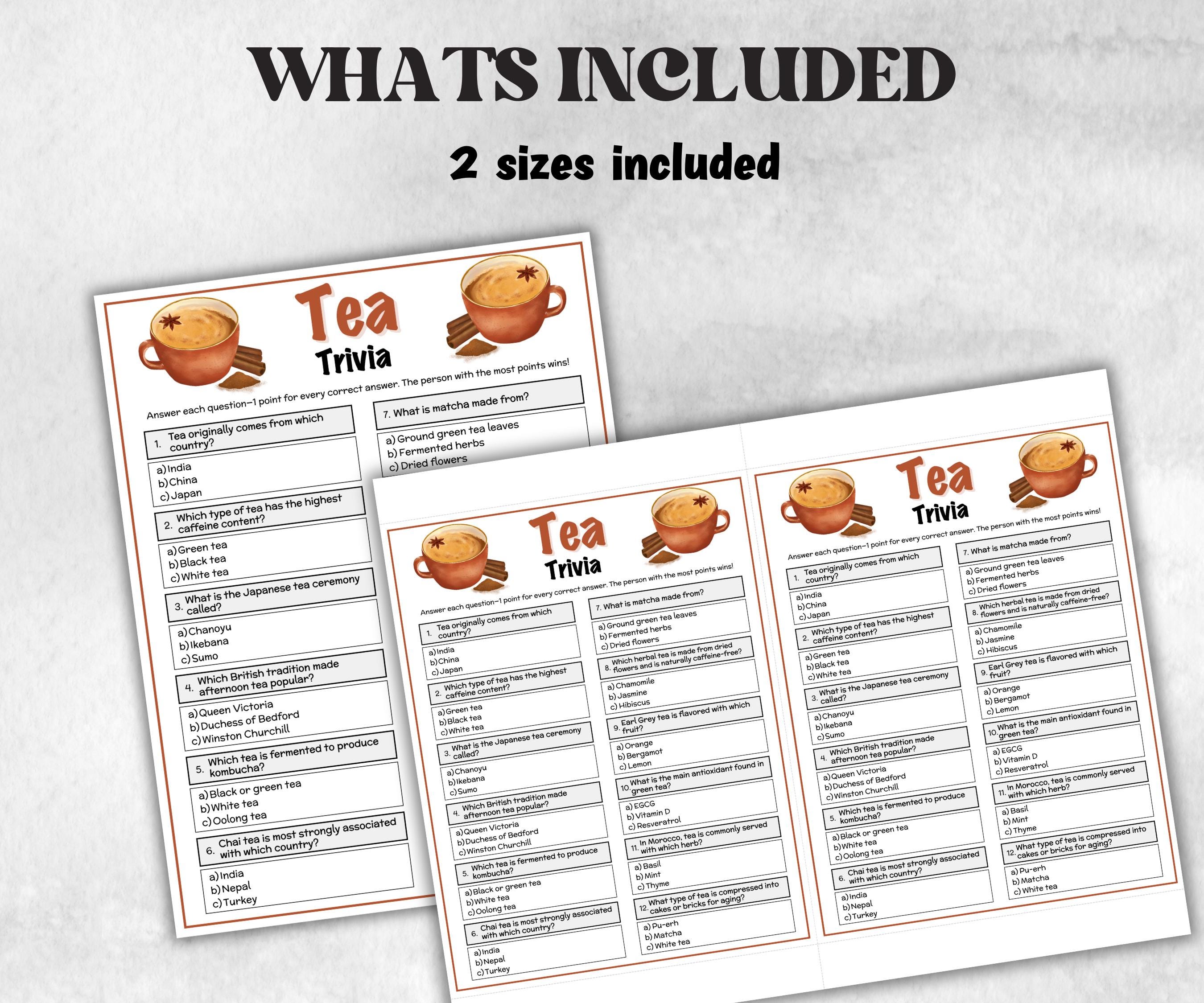 Tea Trivia, Tea Party Birthday Activities,afternoon Tea Party, Garden ...