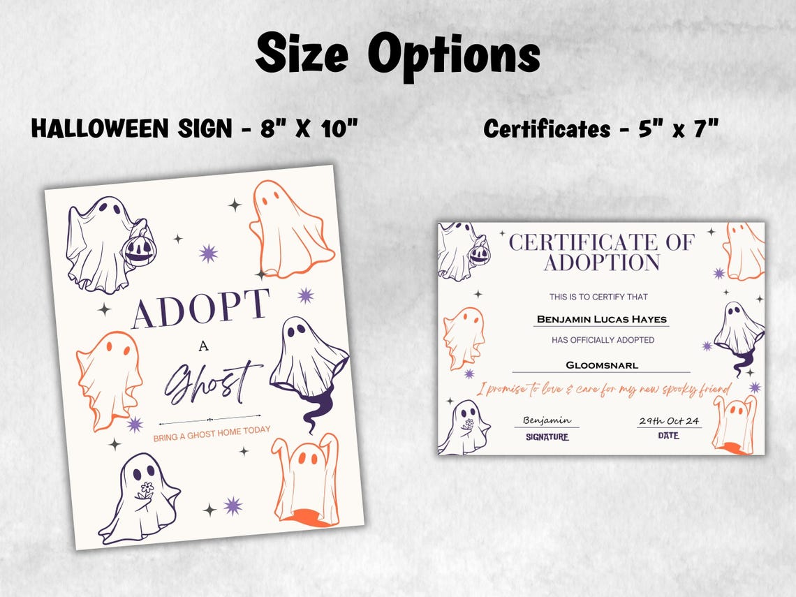 Ghost Adoption Party, Adopt A Ghost Sign, Adopt A Ghost Party Favors ...