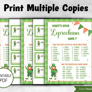 What's Your Leprechaun Name, St Patricks Day Games, Leprechaun Name Tag ...