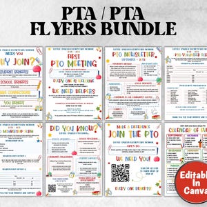 PTO PTA Flyer Bundle, Editable Membership Template, School Fundraiser ...