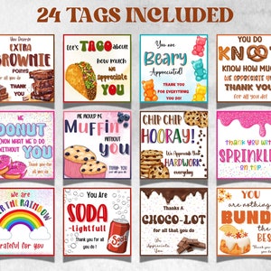 Teacher Appreciation Treat Tag, End of Year Snack Treat Tag ...