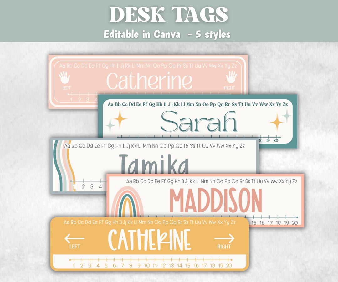 Student Name Labels, Student Desk Labels, Desk Tags, Student Name Tag ...