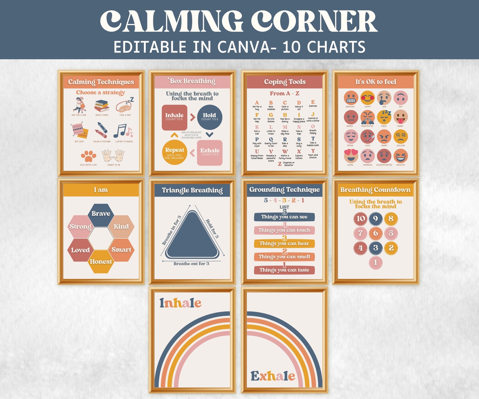 Feelings Chart, Calm Corner Classroom Poster, Calming Corner Signs ...