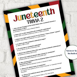 Juneteenth Trivia Bundle I Juneteenth Activities I African American ...
