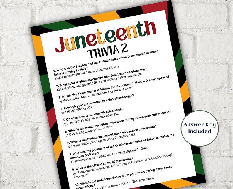 Juneteenth Trivia Bundle I Juneteenth Activities I African American ...