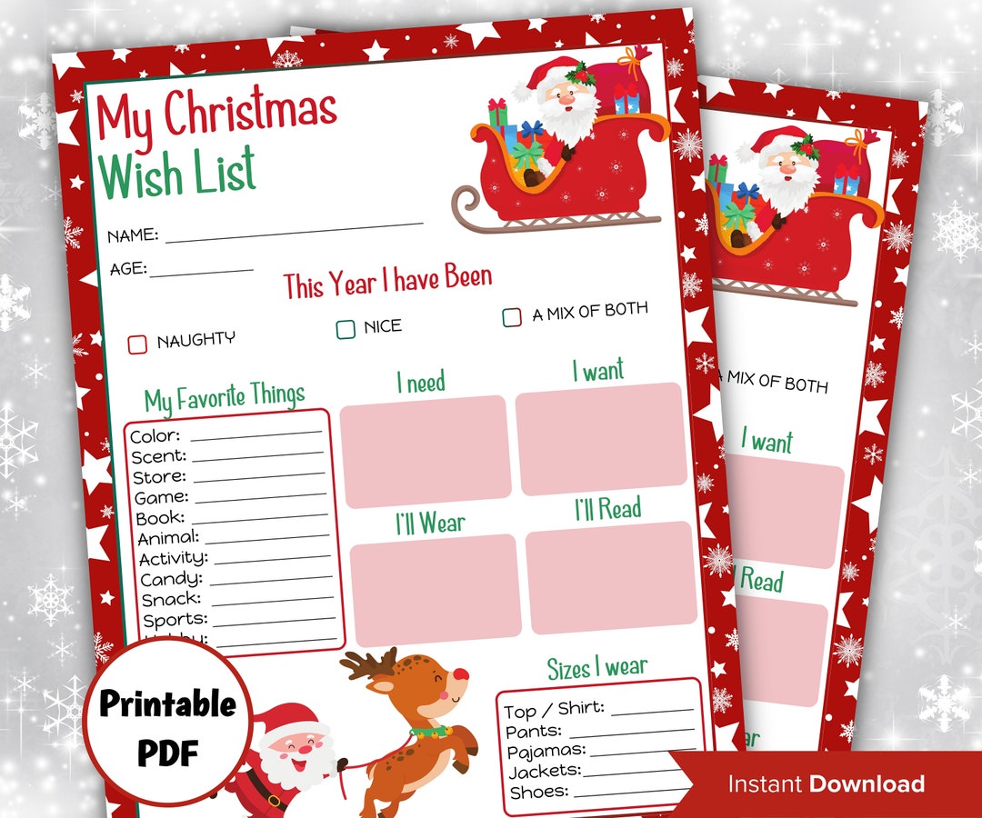 Kids Letter to Santa | Christmas Letter | Printable Letter to Santa ...