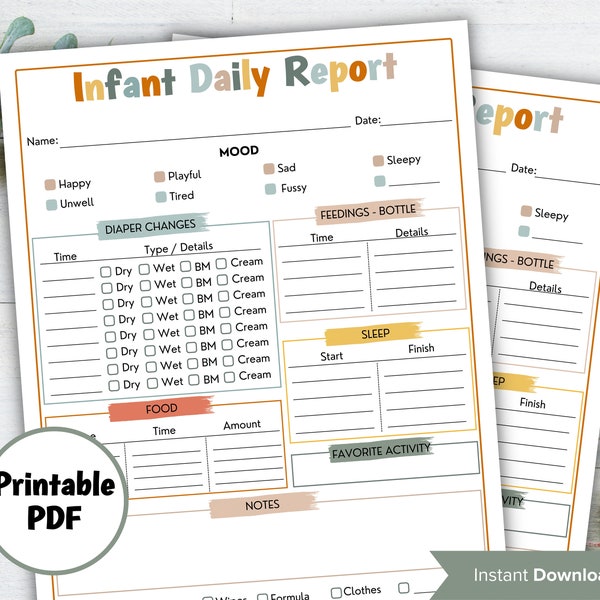 Nanny Daily Report Sheet - Etsy