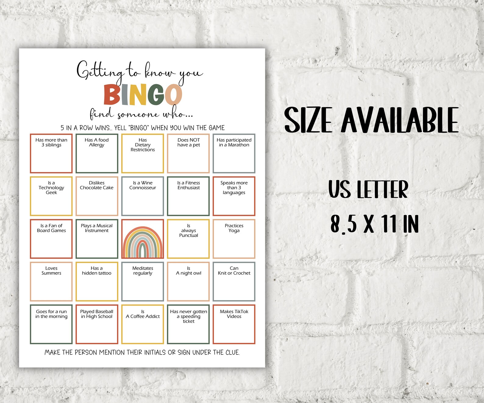 Find the Guest Human Bingo I Family Reunion Game I Team Building Game I ...