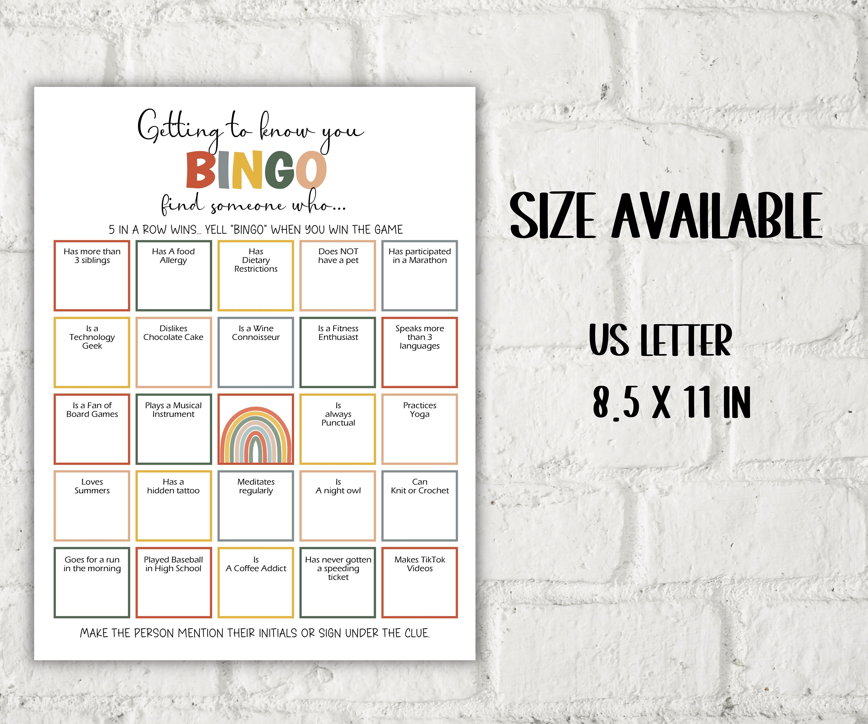 Find the Guest Human Bingo I Family Reunion Game I Team Building Game I ...