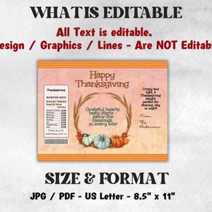 Harvest Wreath Chip Bag Template, Fall Party Favors, Thanksgiving Chip ...