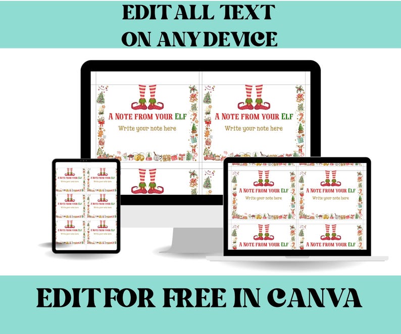 Editable Elf Notes, Printable Christmas Activities, Note From Your Elf ...