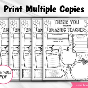 Printable Teacher Appreciation Week | Printable All About My Teacher ...