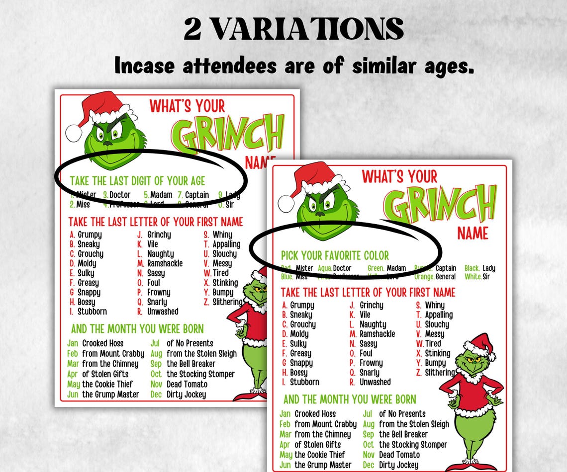 Grinch Name Tag, Grinch Name Board Sign, Name Generator, Christmas Kids ...