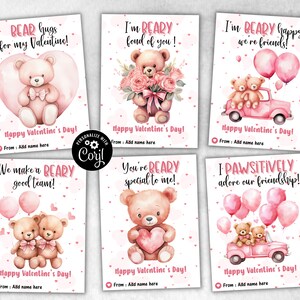 Bear Valentine Cards | Printable School Kids Valentines Day Cards ...