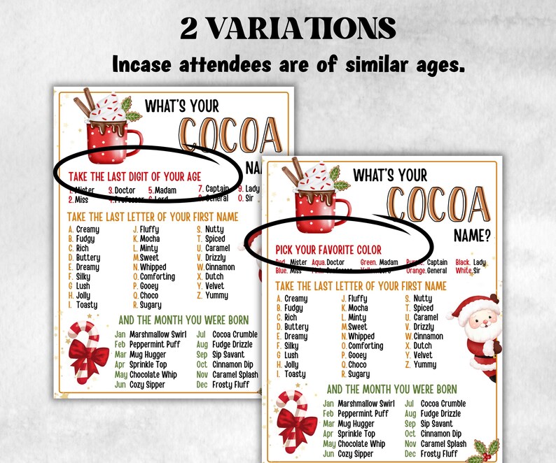 Hot Cocoa Name Tag Game, Cocoa Name Board Sign, Name Generator ...