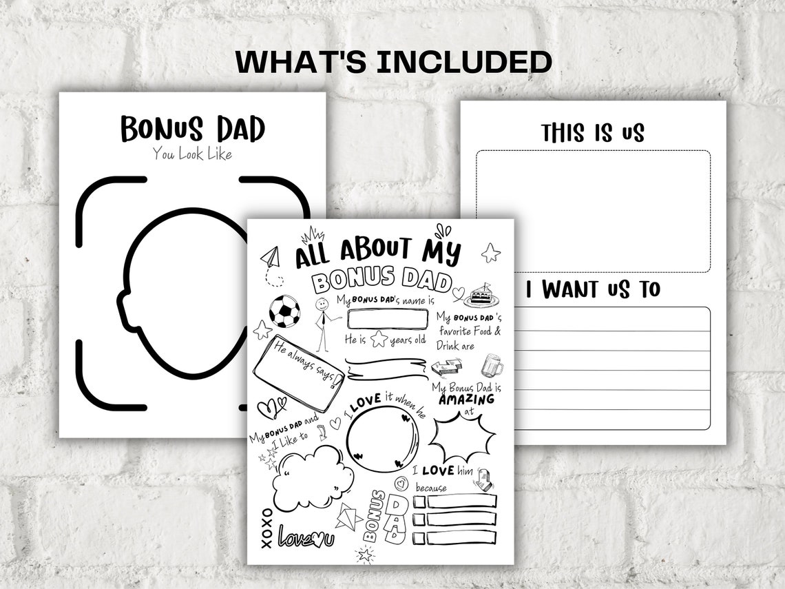 All About My Bonus Dad Fill in the Blank I Father's Day - Etsy