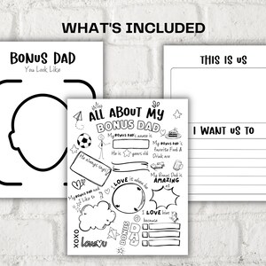 All About My Bonus Dad Fill in the Blank I Father's Day Gift I Gift for ...