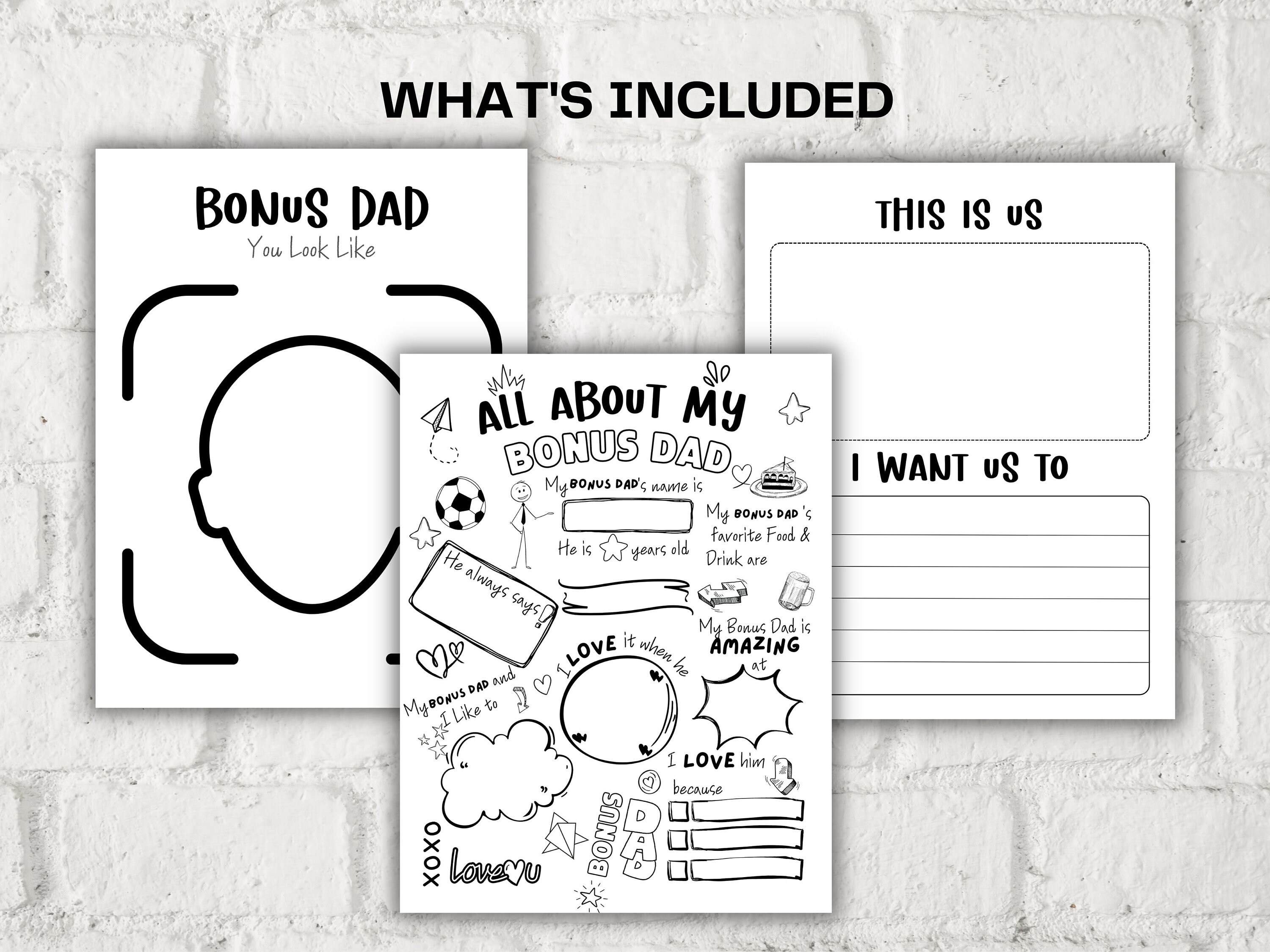 All About My Bonus Dad Fill in the Blank I Father's Day - Etsy