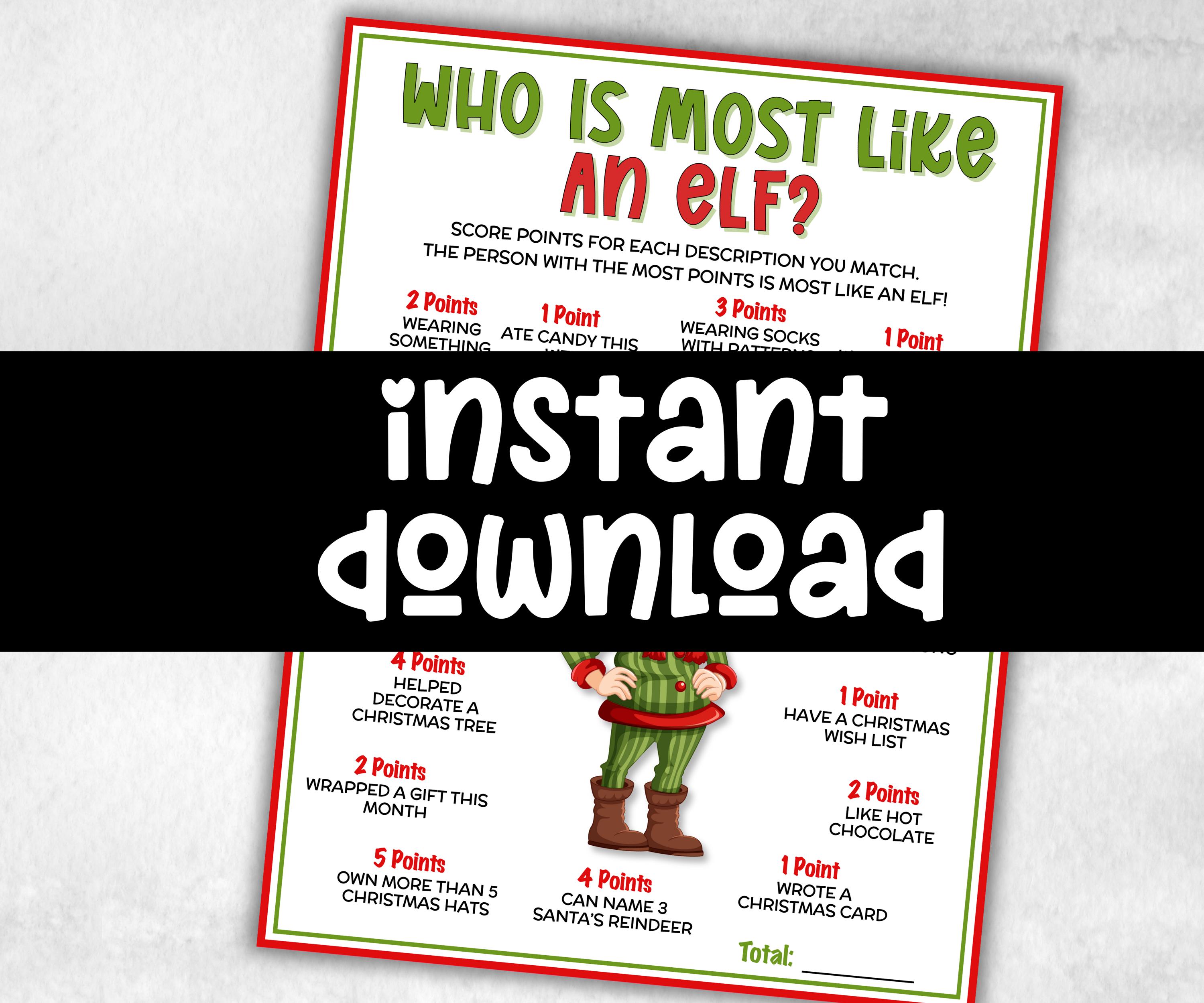 Who is Most Like an Elf, Christmas North Pole Game, Xmas Party Game ...