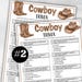 Cowboy Trivia Party, Rodeo Themed Birthday, Trivia Night, Game for ...