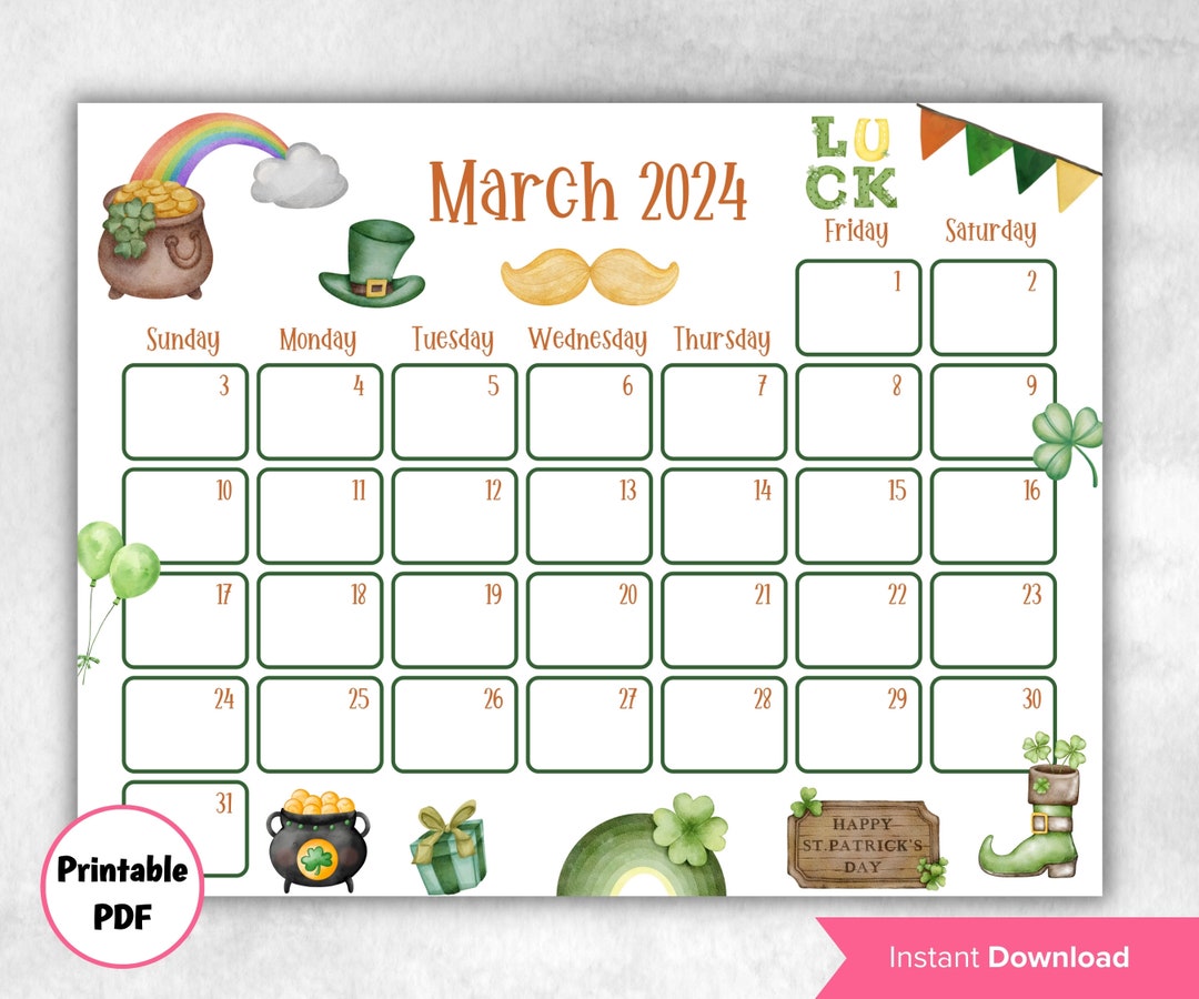 Printable Kids Calendar Academic Calendar School Calendar Montessori ...
