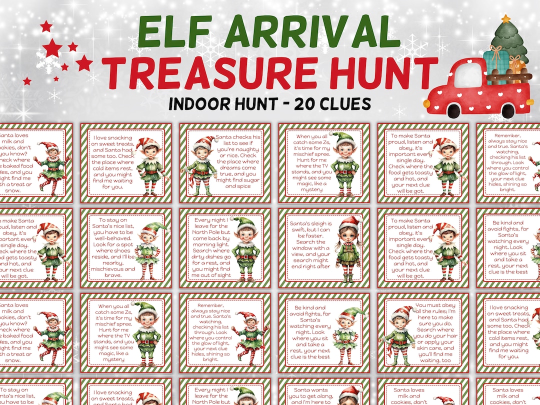 Elf Scavenger Hunt | Elf Props | Printable Elf Game | Christmas Elves ...