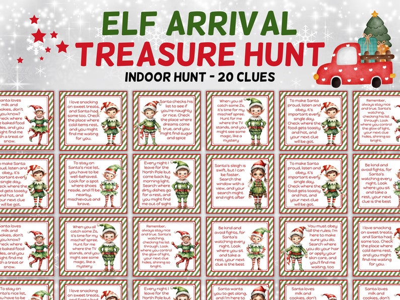 Elf Scavenger Hunt Elf Props Printable Elf Game - Etsy