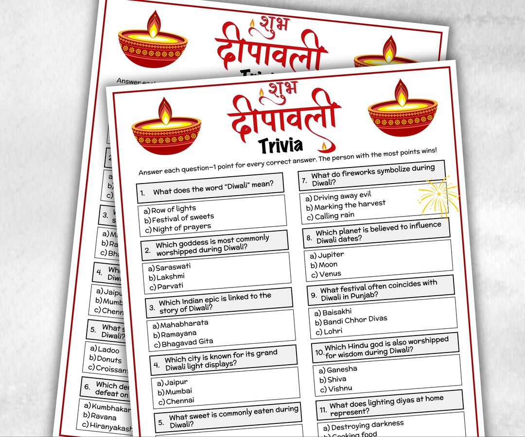 Diwali Trivia, Diwali Printable, Festival of Lights, Indian Desi Party ...