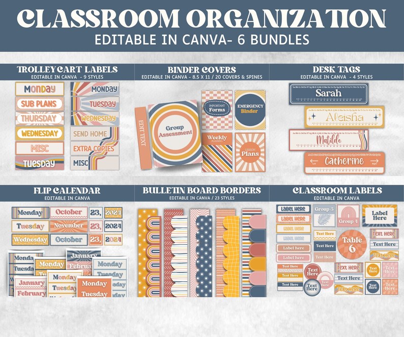 Classroom Organization Bundle, Flip Calendar, Desk Tags, Classroom ...